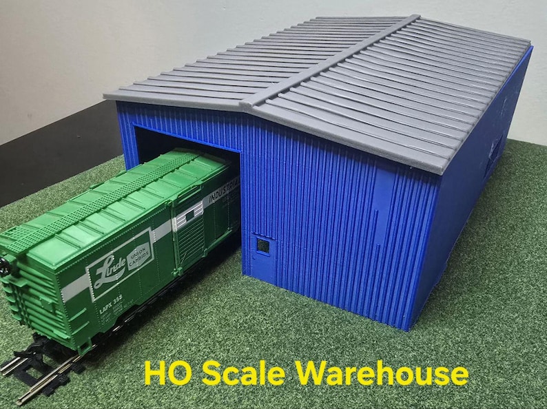 HO Scale Blue Warehouse, Industry Diesel Garage - Etsy