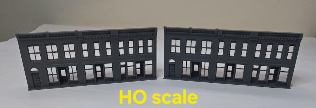 1/87 2 HO Scale Town Buildings Store Front Townhouse Back Drops Free ...