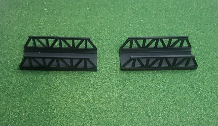 N Scale 1/160 Pair of Black Bridge Black Steel Iron Trestles. Kato ...