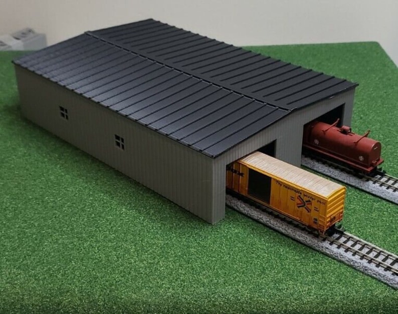 N Scale MEGA Warehouse Building: 3D Printed Train Shed (1/160) - Etsy