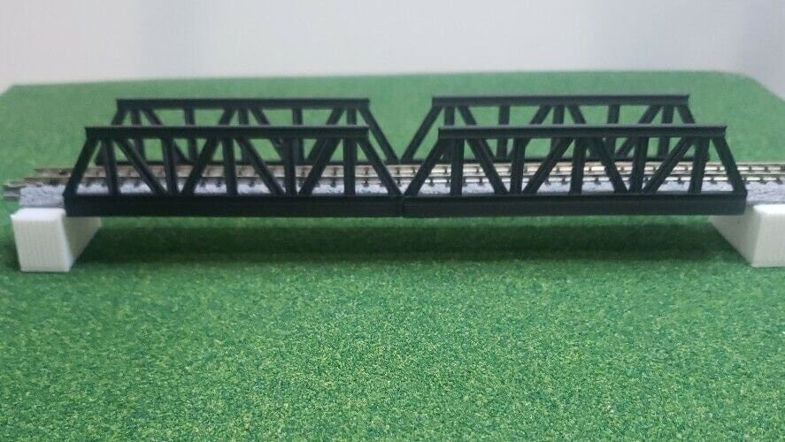 N Scale 1/160 Pair of Black Bridge Black Steel Iron Trestles. Kato ...