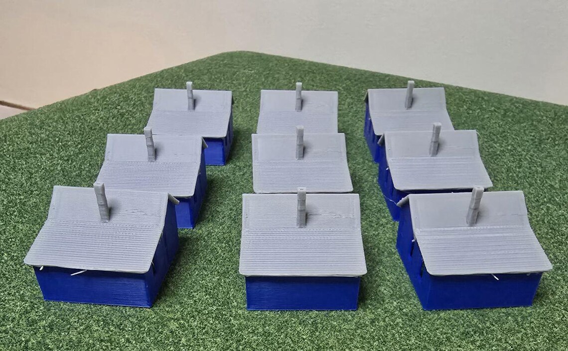 N Scale Company Houses (9 Pack), 3D Printed Model Railroad - Etsy