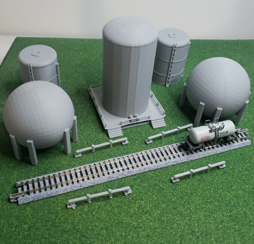 N Scale Oil Refinery Structure – 9-piece Chemical Plant, 1/160 Scale - Etsy