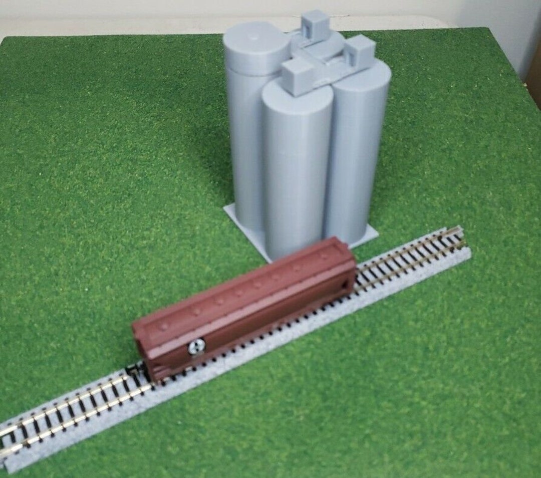 N Scale Grain Elevator: 3D Printed Diorama, 4 Silos (1/160th) - Etsy