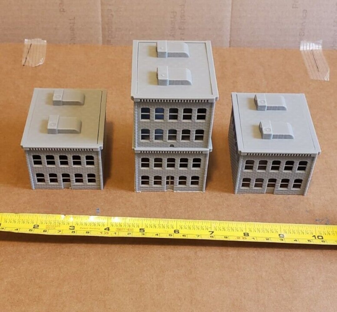N Scale 3D Printed Town Buildings: Diorama Layout, Set of 3 - Etsy