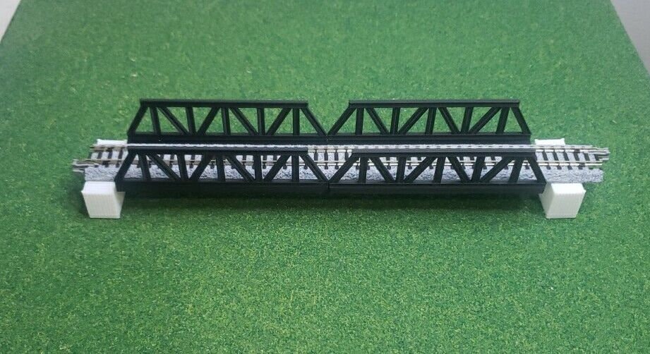 N Scale 1/160 Pair of Black Bridge Black Steel Iron Trestles. Kato ...