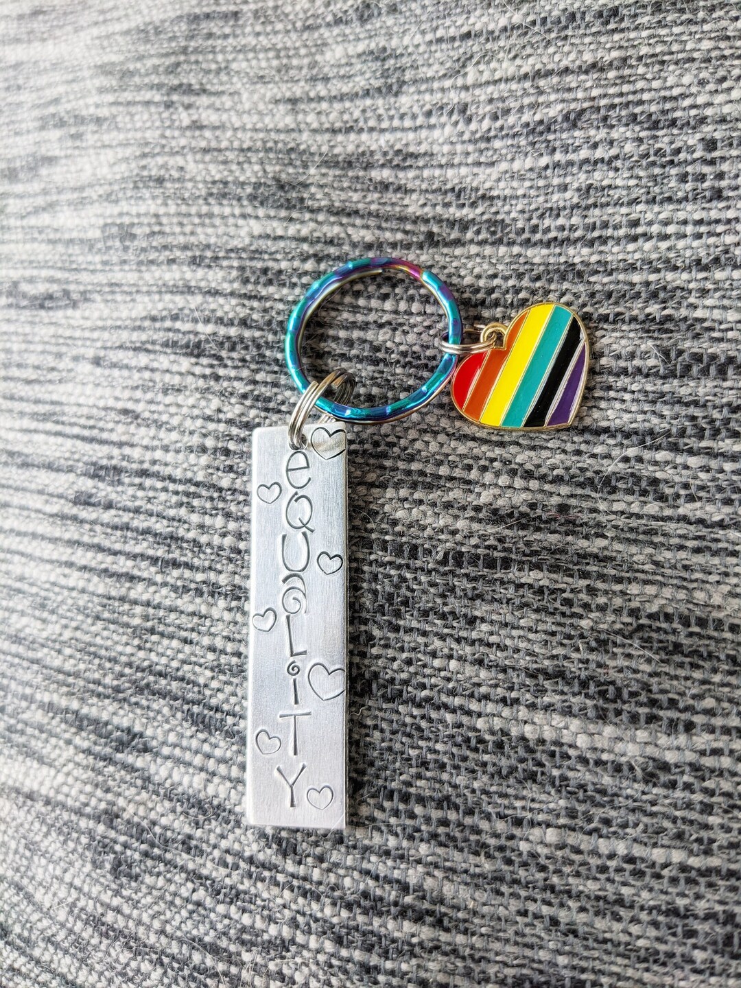 Equality Keychain, Rainbow Key Ring, With Rainbow Heart Charm - Etsy