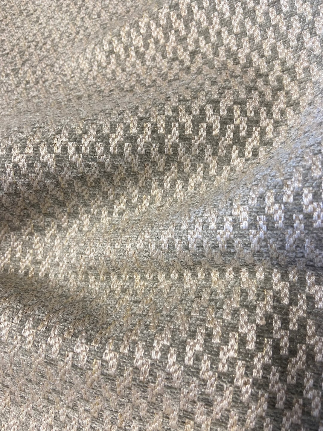 Beige and Mouse Gray Geometric Fabric in Viscose and Cotton - Etsy