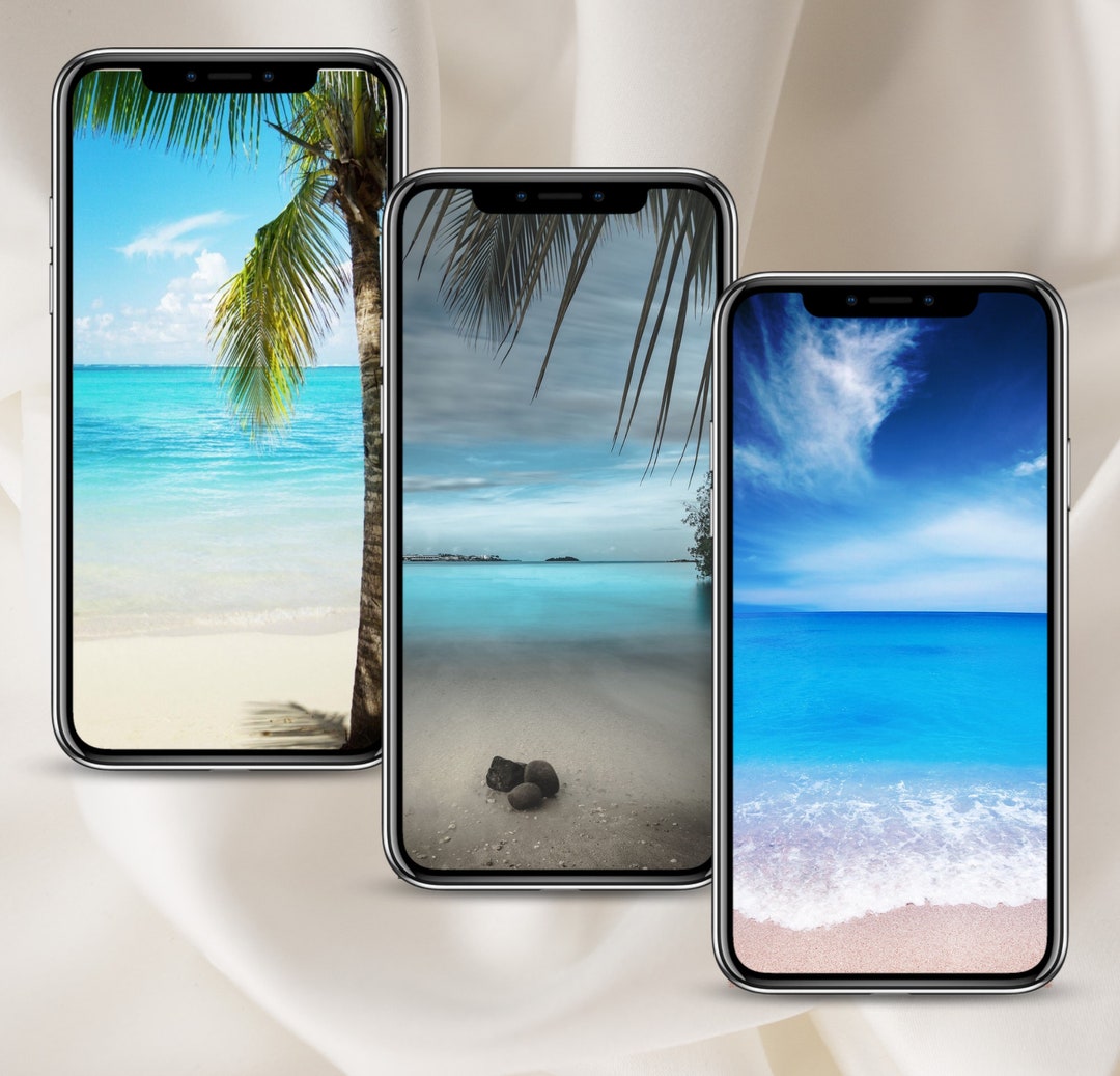 Beach Theme iPhone Android Wallpaper | 3 Pack | Soothing Beach Tropical ...