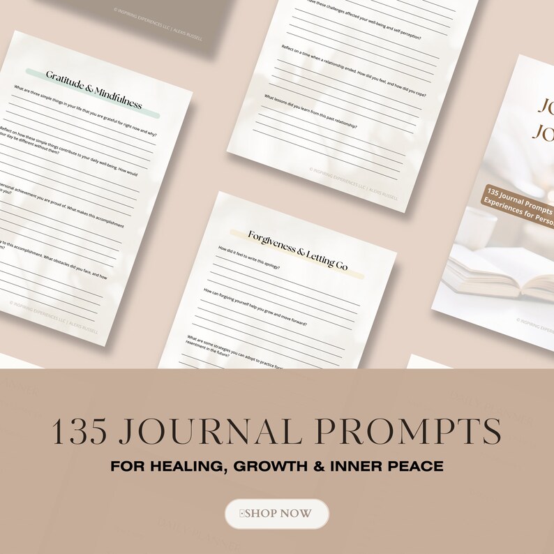 100+ Printable Journal Prompts Bundle - Guided Self-reflection ...