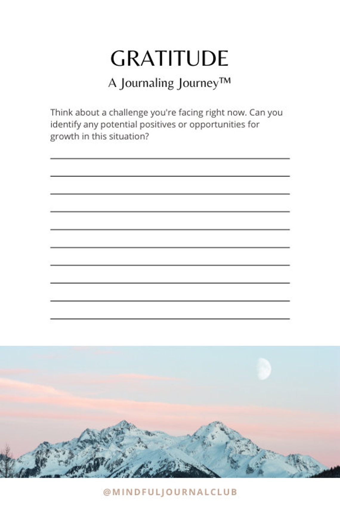 Printable Gratitude Journal | Guided Meditation, Affirmations, Mindfulness Practices | Journal ...