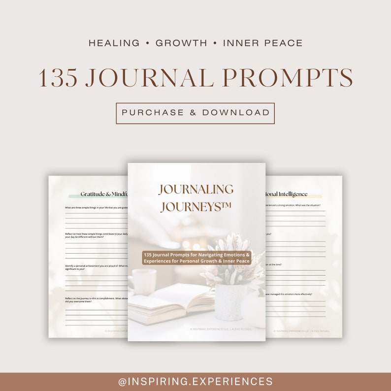100+ Printable Journal Prompts Bundle - Guided Self-reflection ...