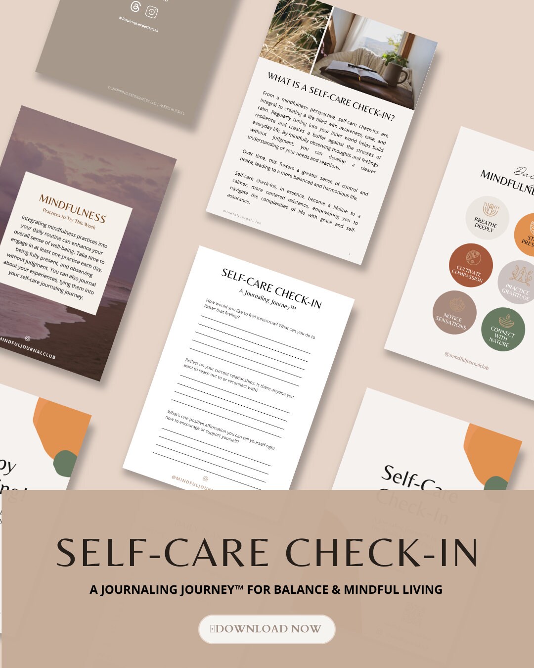 Printable Self Care Journal INSTANT DOWNLOAD Mindfulness - Etsy