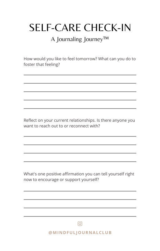 Printable Self Care Journal INSTANT DOWNLOAD Mindfulness - Etsy