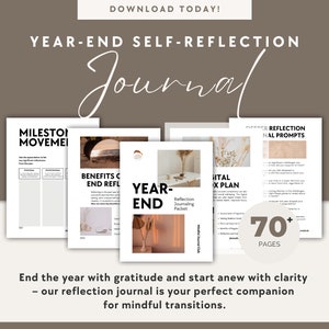 70+ Pages End of Year Self-reflection Printable Journal | Vision Board ...