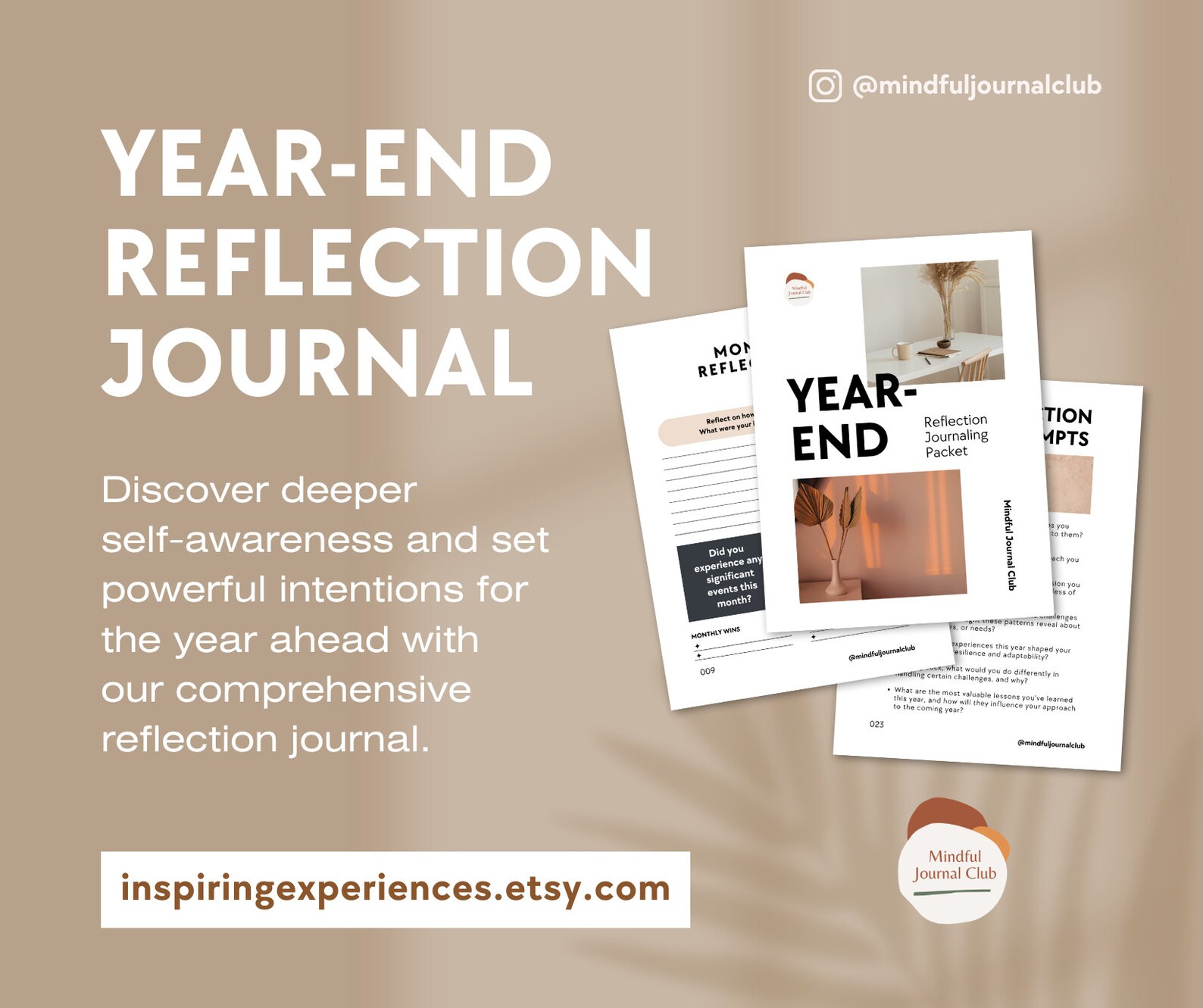 70 Pages End of Year Self-reflection Printable Journal Vision Board ...