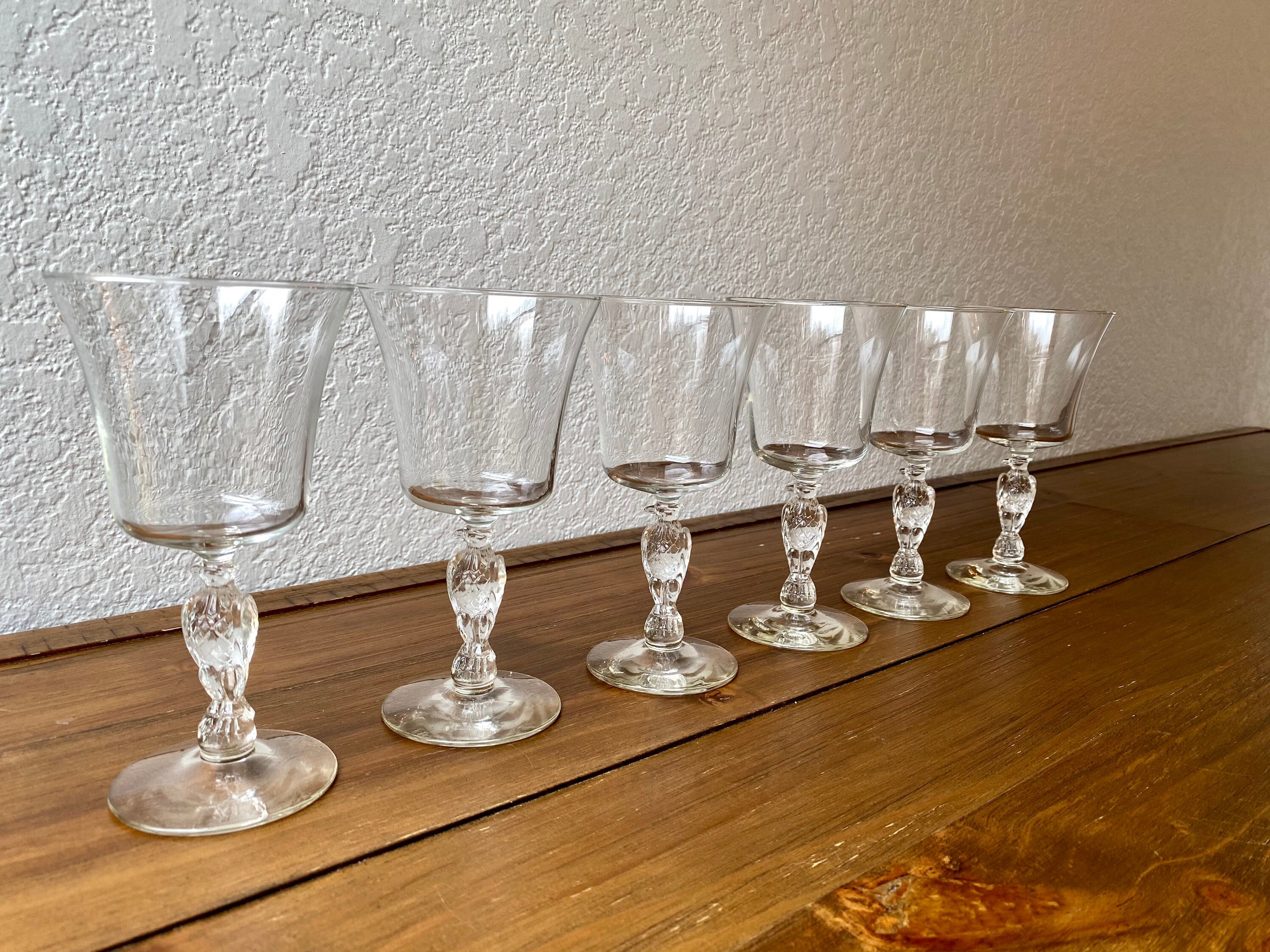 Set of Six Libbey Liberty Bell Eagle Stem Clear Glass Glasses - Etsy