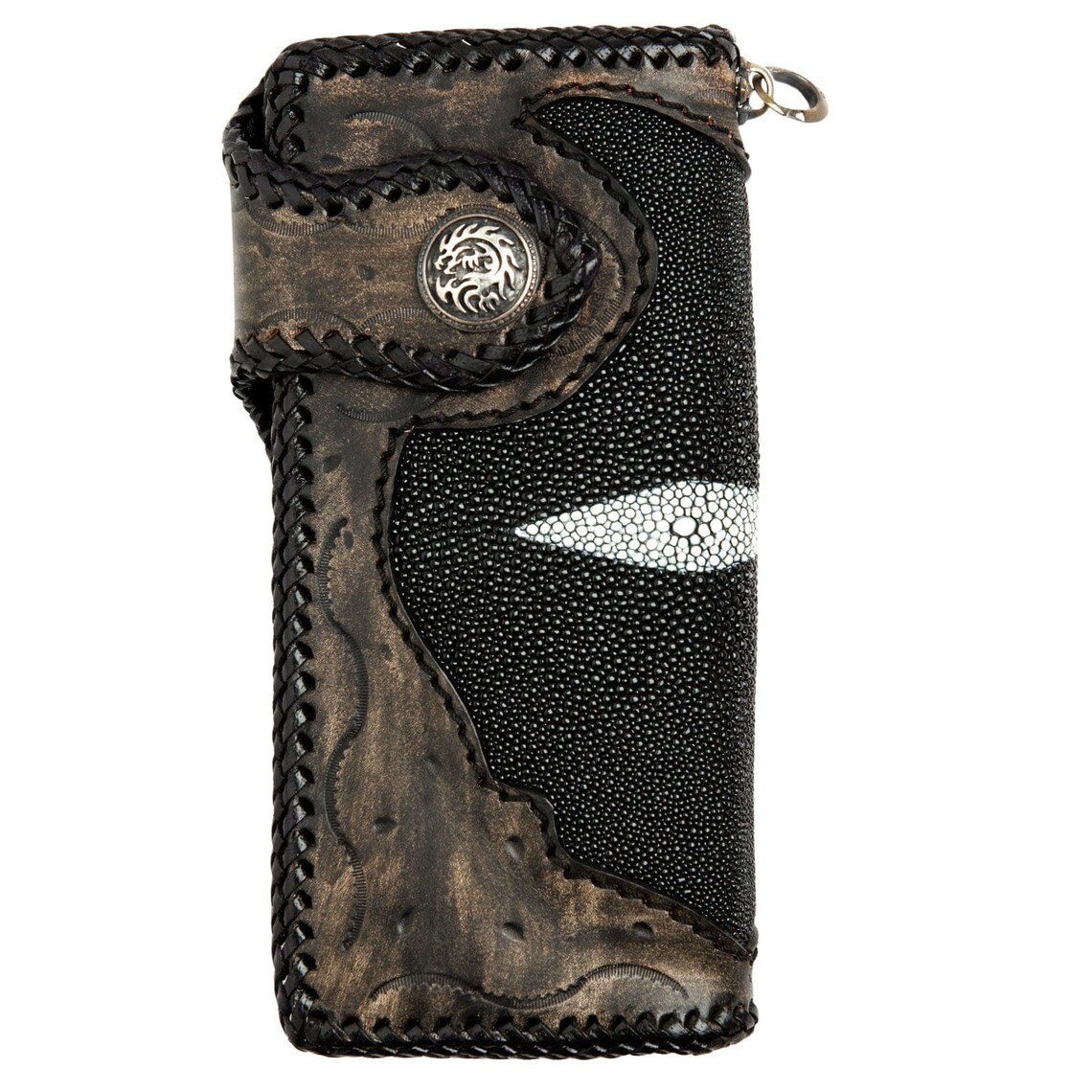 Genuine Stingray Leather Silver Dragon Concho Big Biker Wallet - Etsy