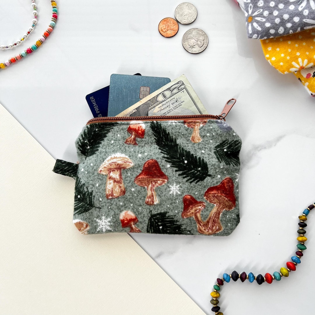 Coin Purse, Fabric Coin Purse, Earbuds Pouch, Zipper Pouch, Small ...