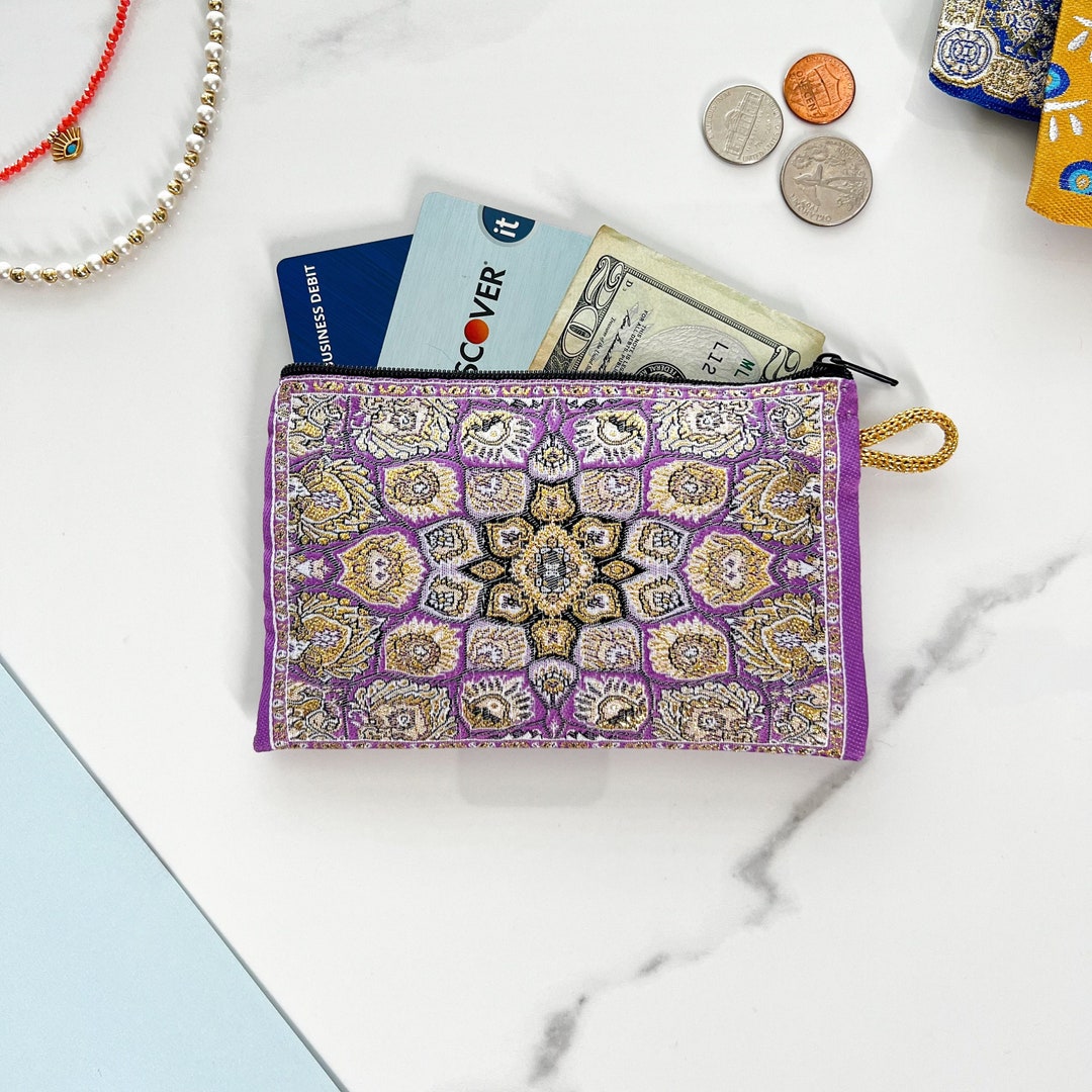 Fabric Pouch, Boho Coin Purse, Handmade Change Pouch, Small Coin Purse ...