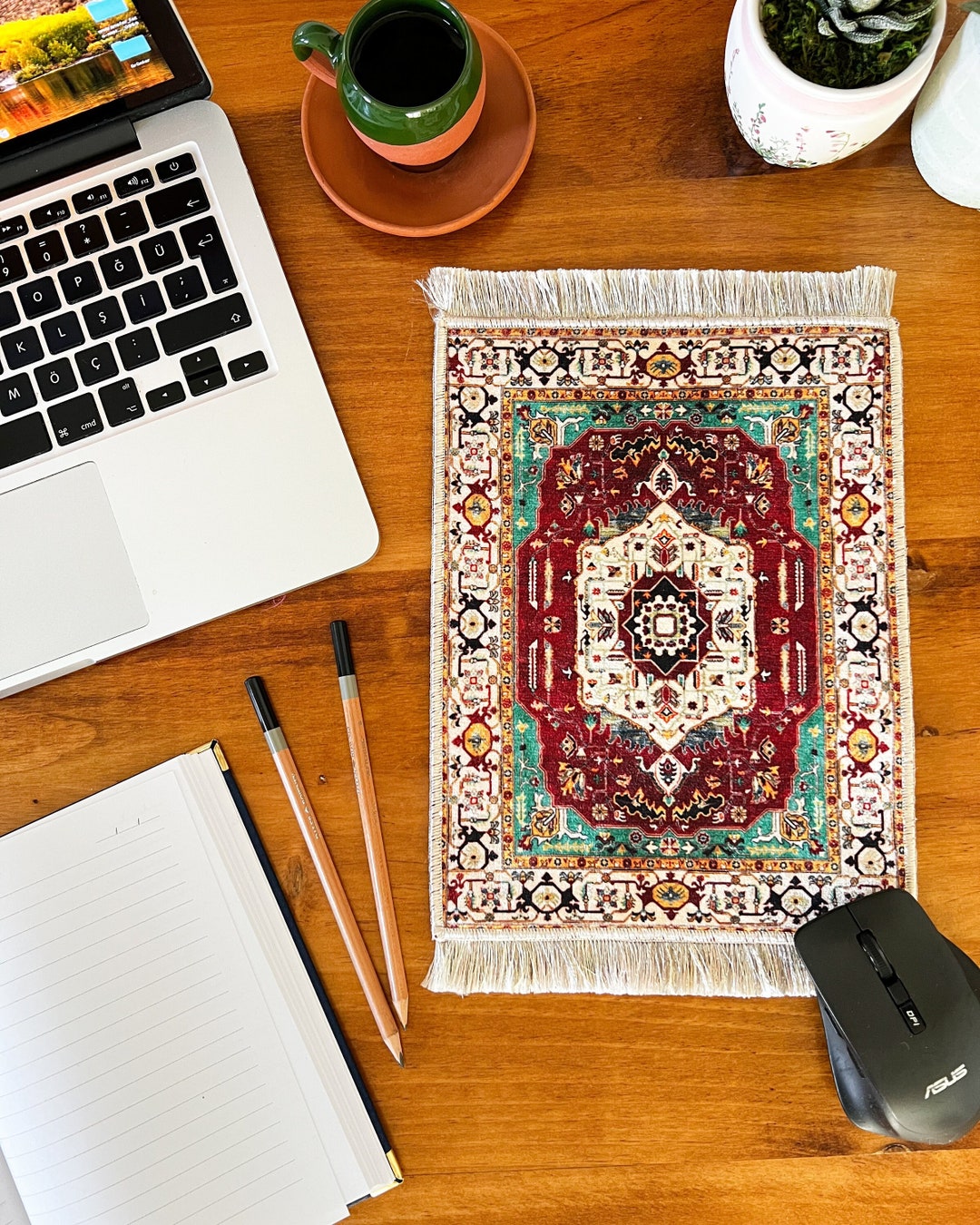 Turkish Rug Design Mouse Pad: Vintage Desk Accessory - Etsy