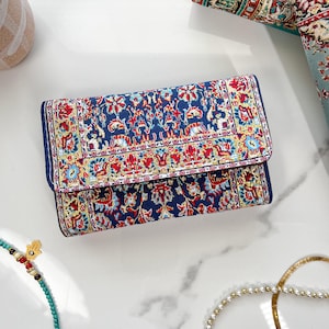 Small Wallet for Women, Boho Wallet Made With Carpet Patterns, Womens ...