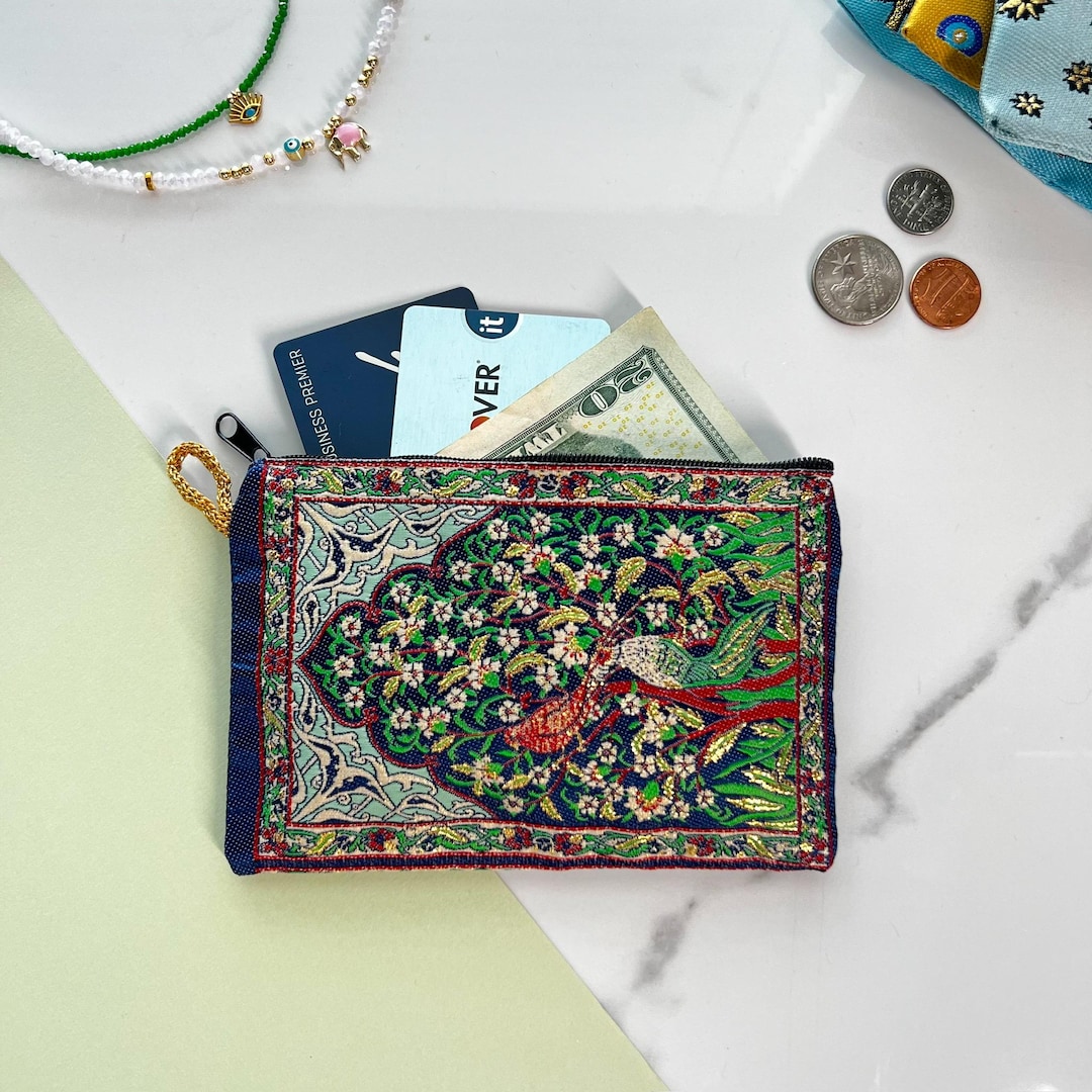 Fabric Coin Purse, Zipper Pouch, Change Purse, Coin Pouch, Handmade ...