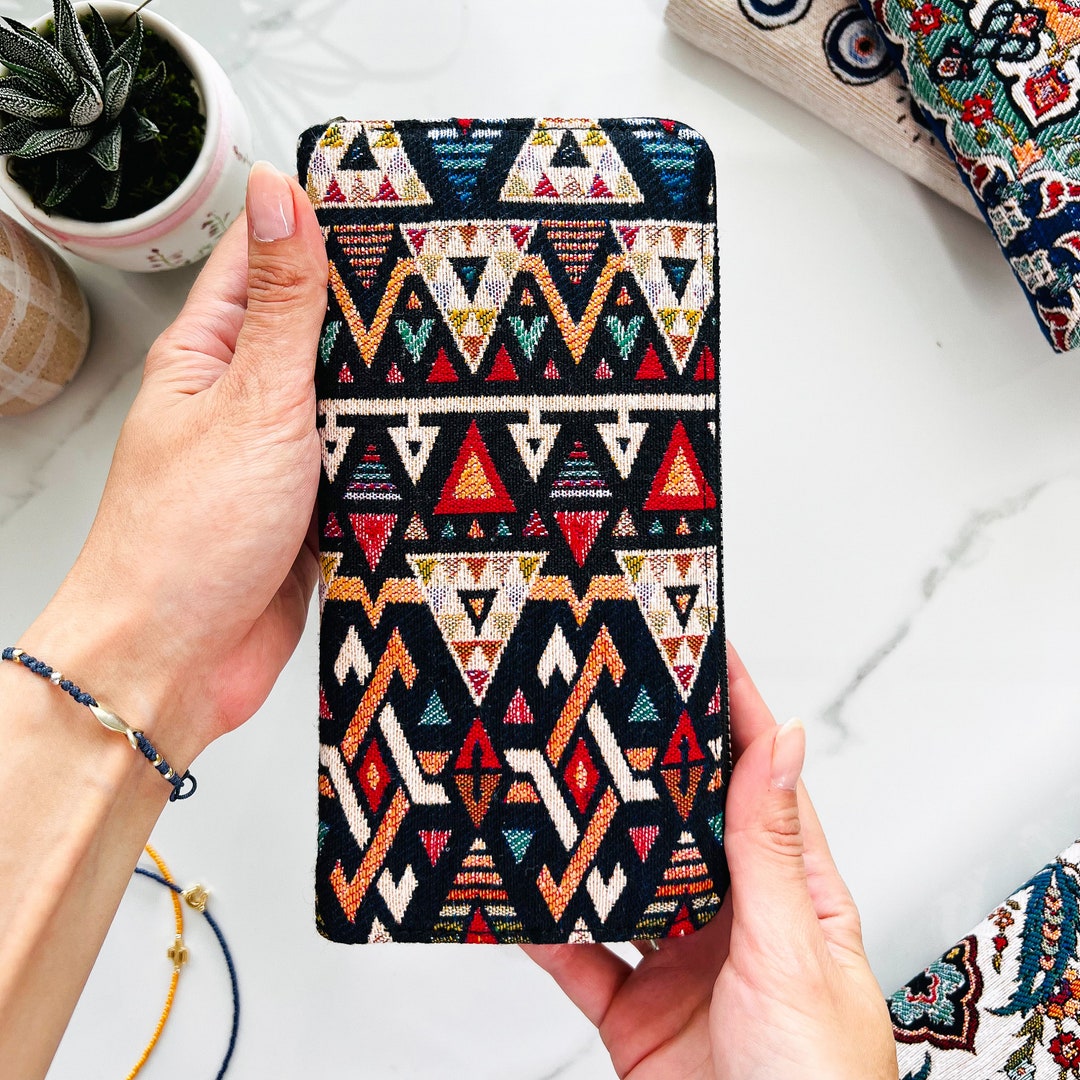 Boho Wallet for Women, Fabric Wallet, Zip Around Wallet, Vegan Wallet ...