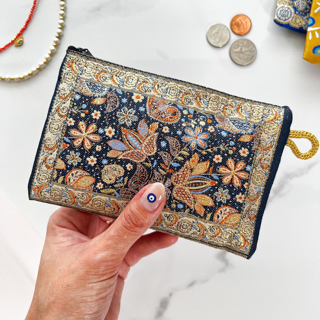 Mini Fabric Coin Purse, Handmade Boho Fabric Pouch, Cute Coin Purse ...