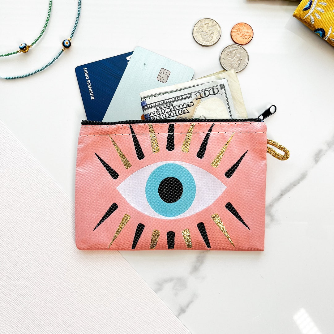 Evil Eye Coin Purse, Fabric Change Pouch, Evil Eye Pouch, Boho Coin ...