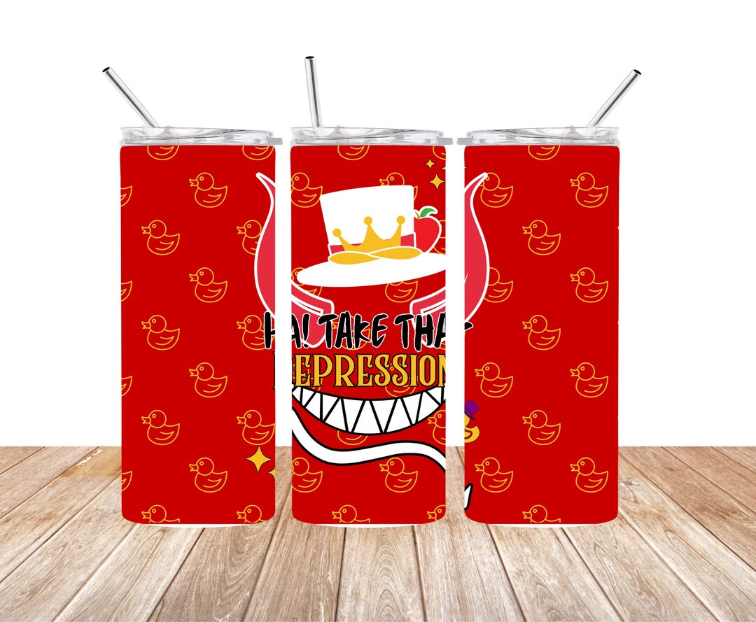 Hazbin Hotel Lucifer "ha Take That Depression" Inspired 15 Oz Tumbler ...