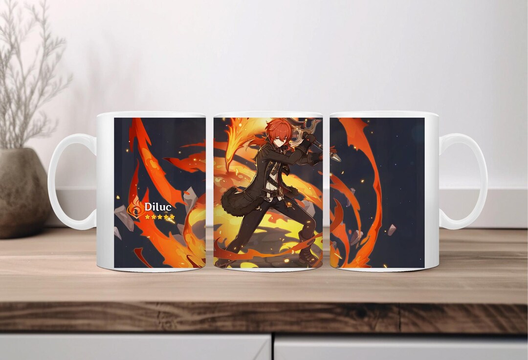 Buy Genshin Impact Diluc Splash Art 15 Oz Mug Online in India - Etsy