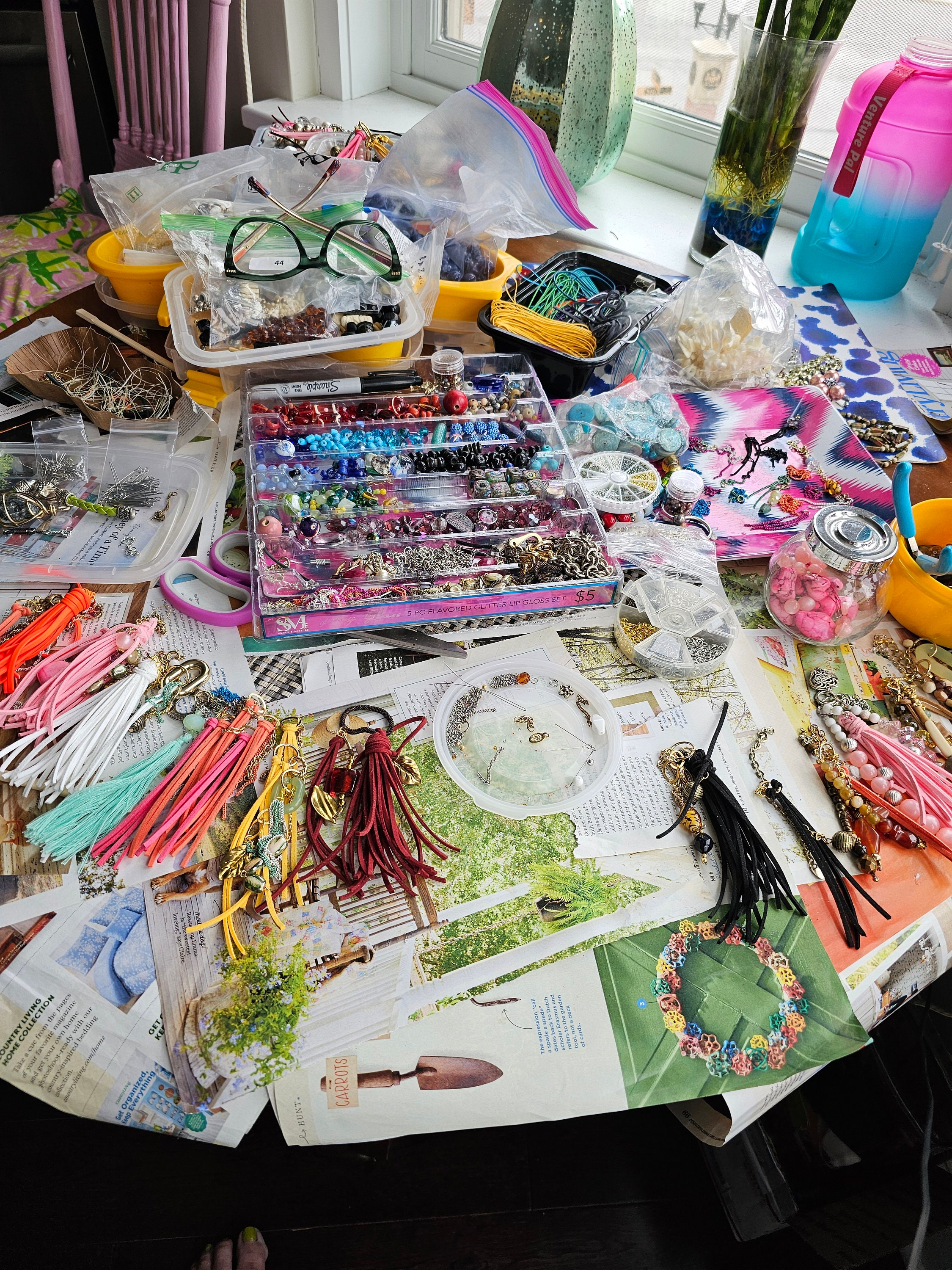 Aqua Blue Beachy Glam Bag Charm. Upcycled From Vintage & Modern Jewelry ...