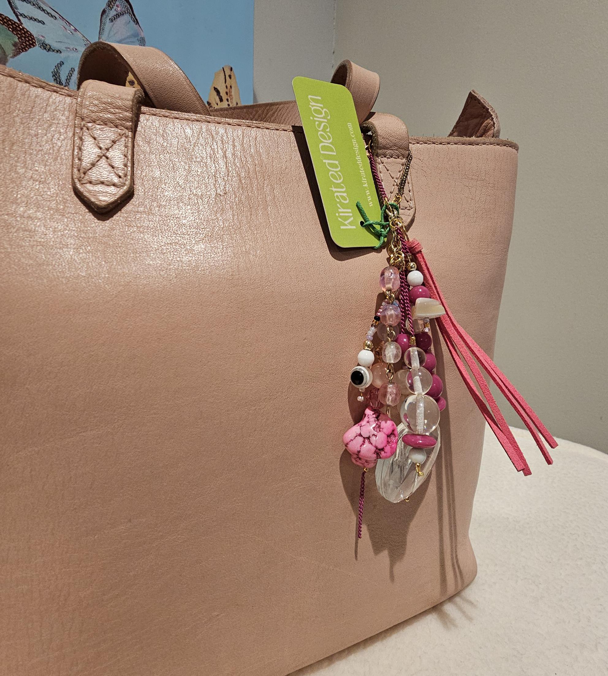 Pink Crystal Statement Bag Charm, Handmade Purse Accessory - Etsy