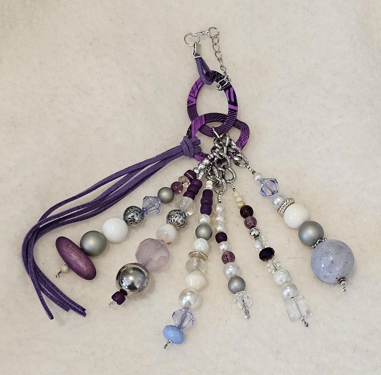 Crown Chakra Bag Charm Activate the Crown Chakra With Crystal, Pearl ...