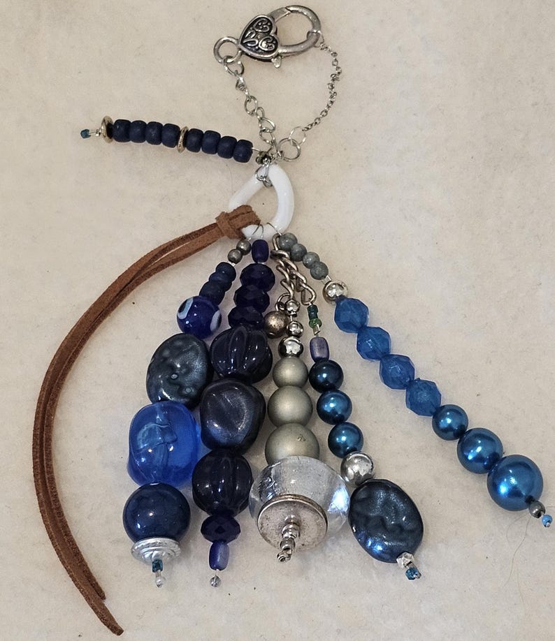 Crystal Blue Karma Evil Eye Bag Charm. Protects From Bad Karma and Fate ...