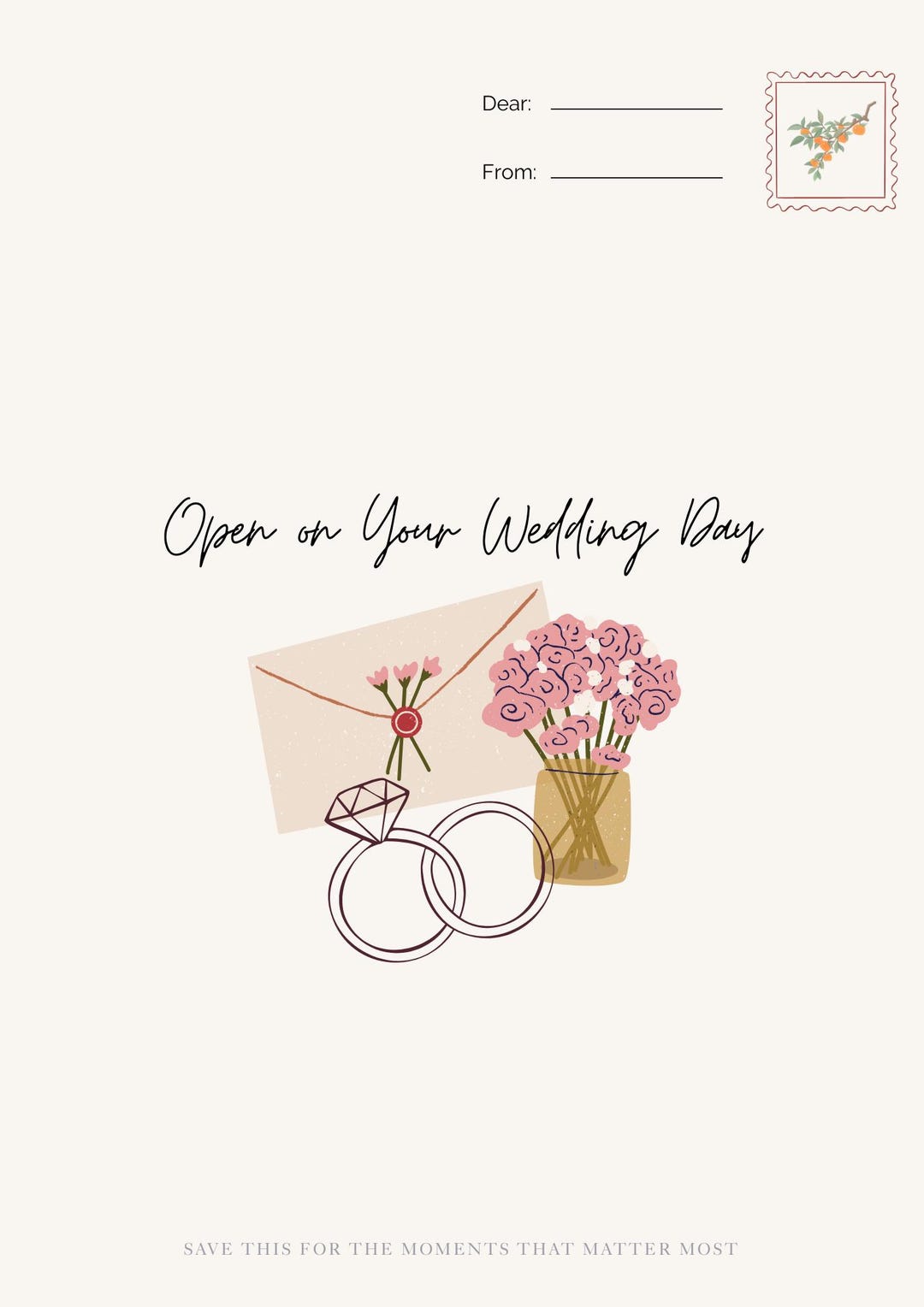 Letters to Open on Your Wedding Day – Printable Keepsake Letters to ...
