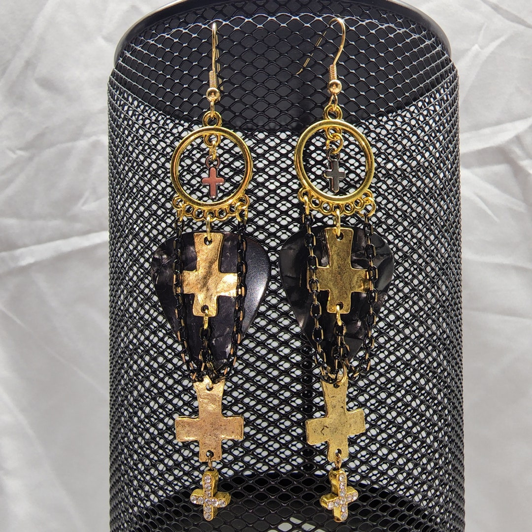 Inverted Cross Earrings - Etsy
