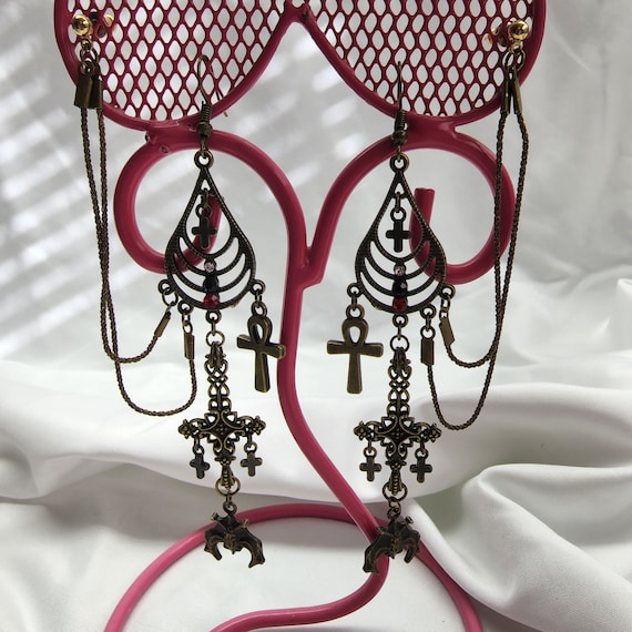 Inverted Cross Earrings - Etsy