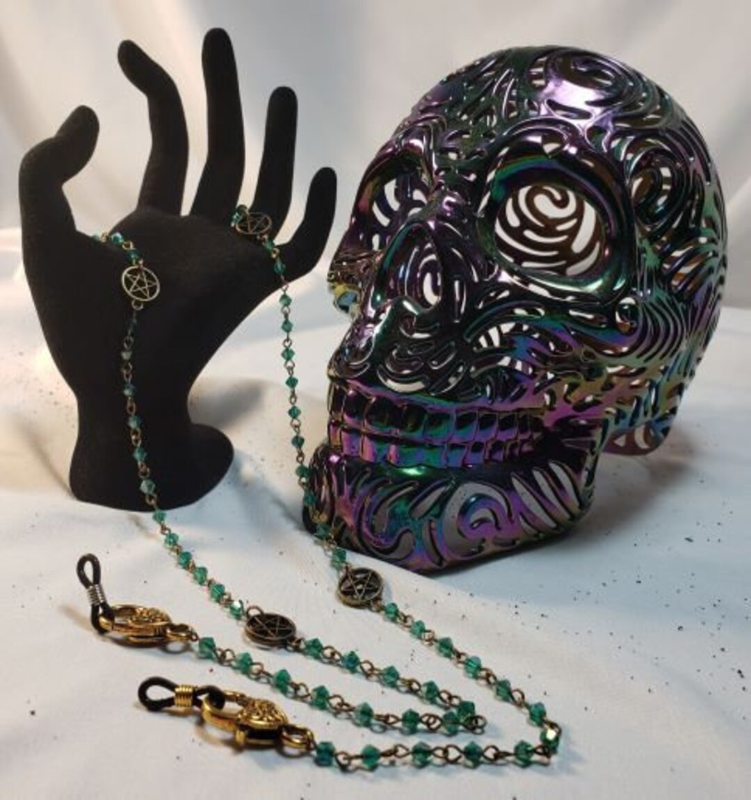 Turquoise Wicca Crystal Face Mask/eyeglass Holder - Etsy