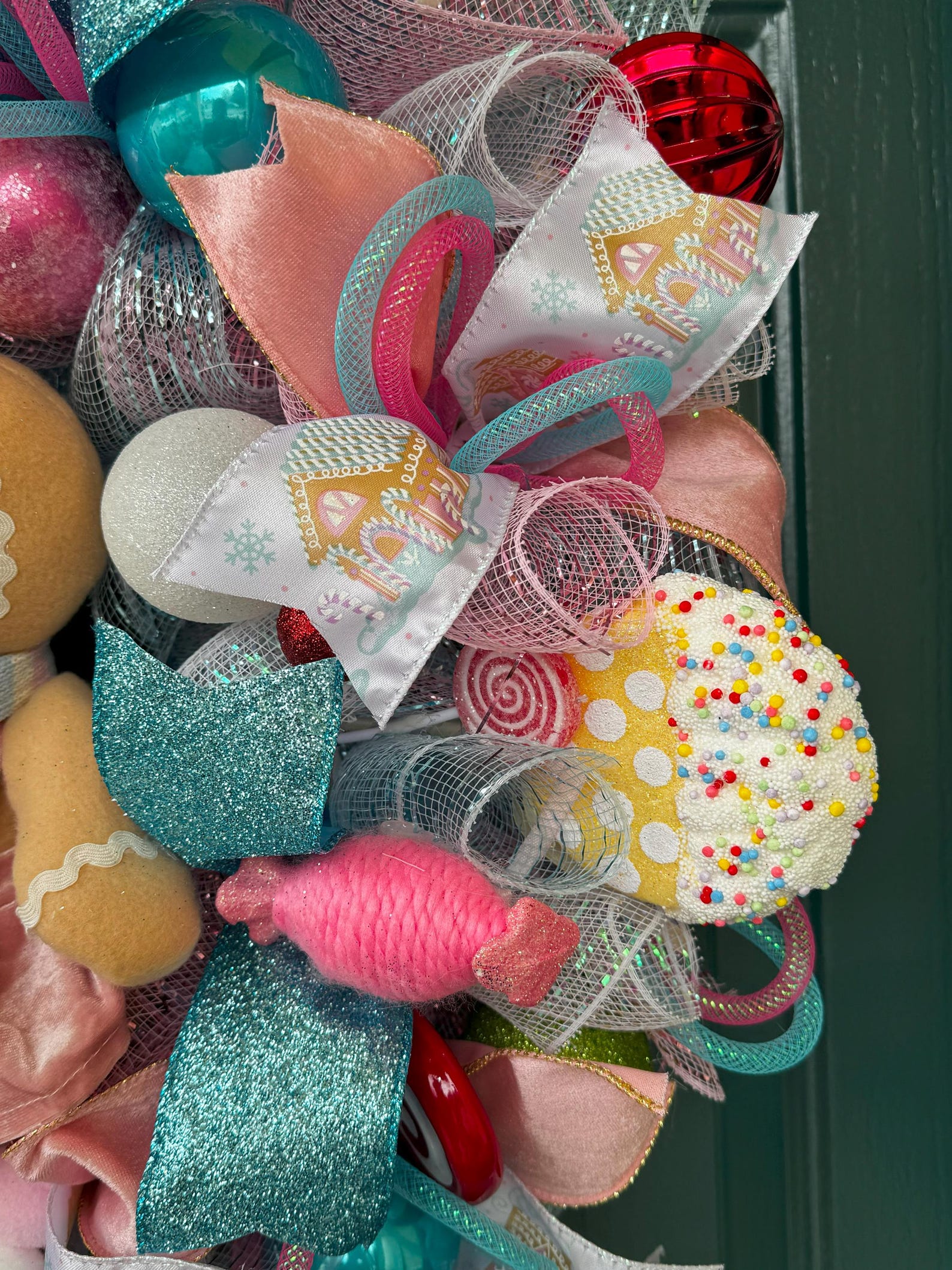 Gingerbread Deco Mesh Wreath, Gingerbread Decor, Whimsical Wreath ...