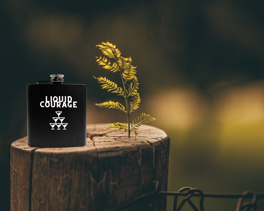 9 oz. Stainless Steel Liquid Courage Alcohol Flask - Etsy.de