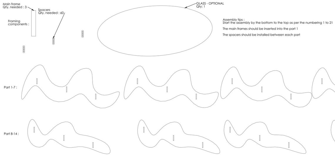 Curved Parametric Table - Etsy