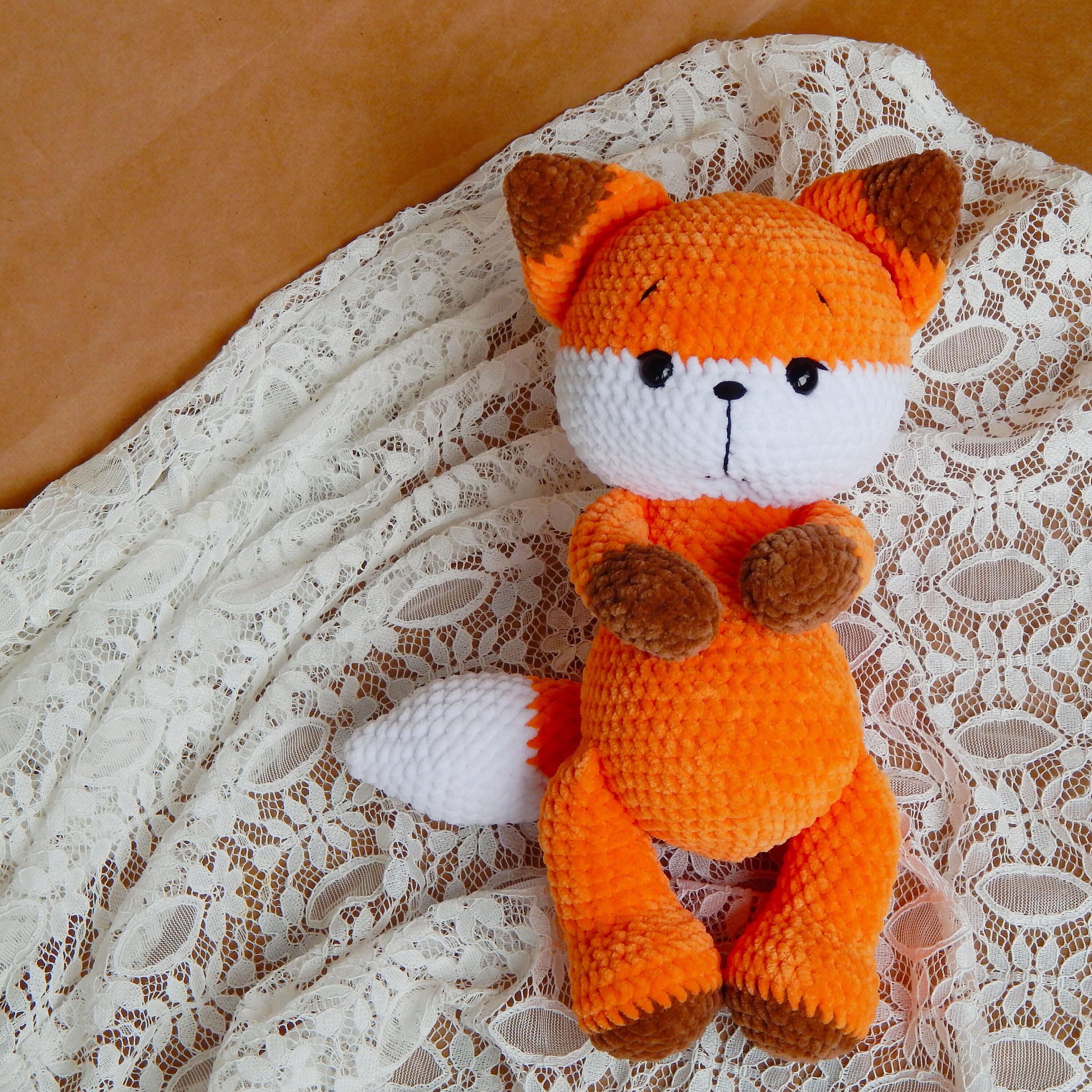 Plush Fox Stuffed Animal Handmade Plushie Cute Fox Toy. Baby Girl Gift ...