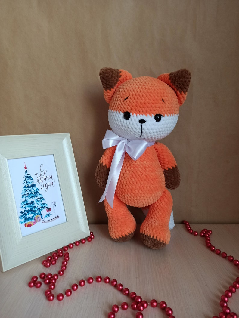 Plush Fox Stuffed Animal Handmade Plushie Cute Fox Toy. Baby Girl Gift ...