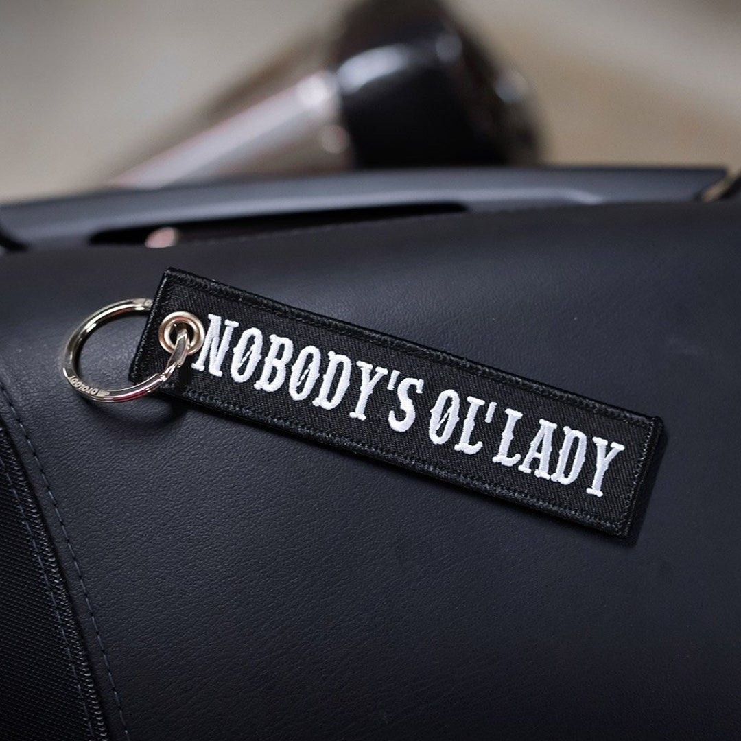 Nobody's Ol' Lady Motorcycle Keychain, Key Tag, Gift for Female Rider ...