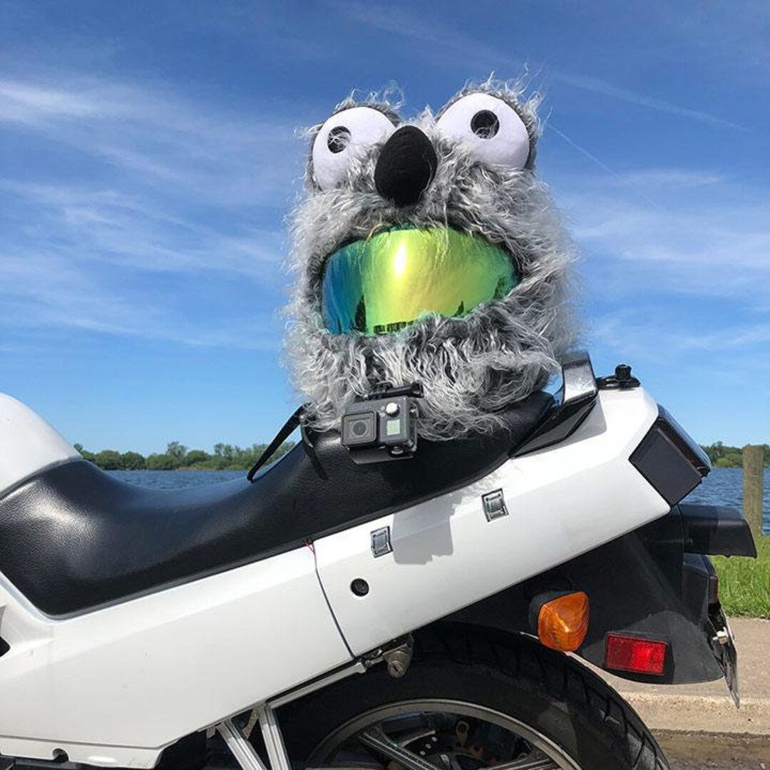 Grey Motorcycle Helmet Cover, Funny Helmet Cover, Gift for Motorcycle ...