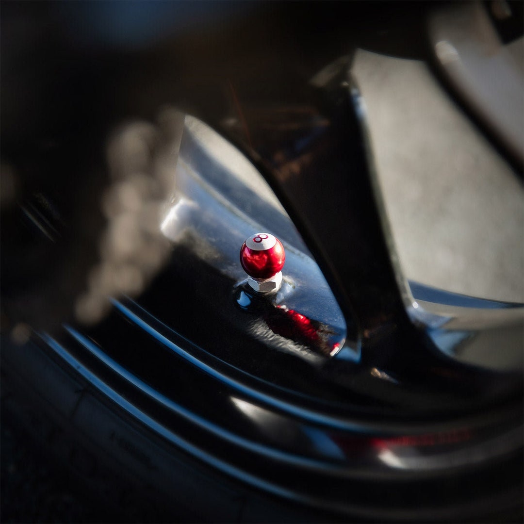 8 Ball Red Motorcycle Valve Caps, Tire Valve Caps, Gift for Motorcycle ...