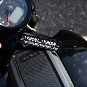 I Know... License and Registration Motorcycle Keychain, Key Tag ...