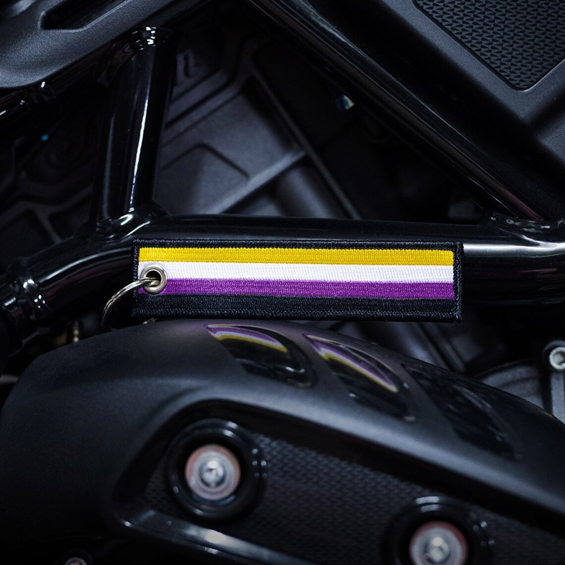 Non Binary Pride Flag Keychain Key Fob Accessory for Keys - Etsy